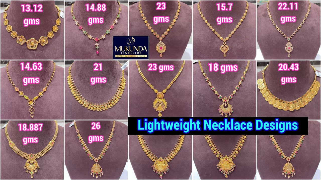 Lightweight Necklaces Designs with detailed price | lightweight gold ...