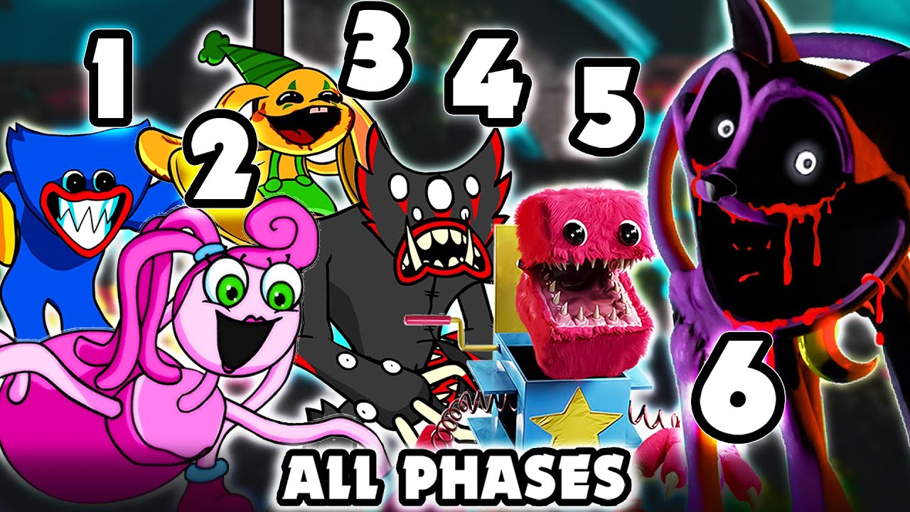 FNF Poppy Playtime ALL PHASES | Poppy Playtime Chapter 1, 2, 3 (Catnap ...