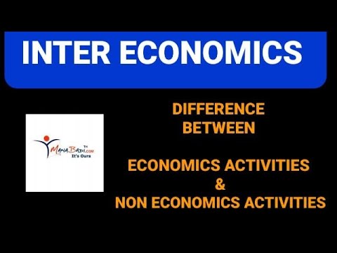 AP/TS INTER ECONOMICS|DIFFERENCE BETWEEN ECONOMIC ACTIVITY AND NON ...