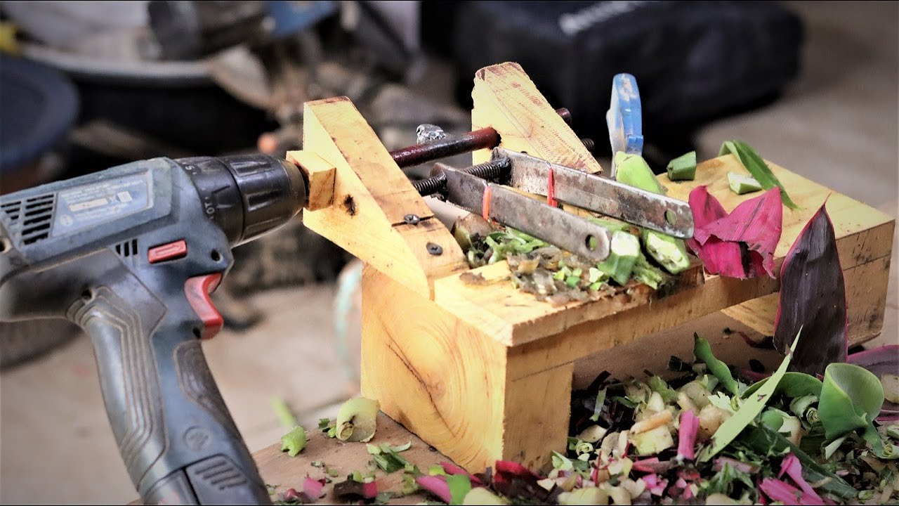 Drill Machine Hack , How to Make a Mini Chaff Cutter. | DIY | - YouTube