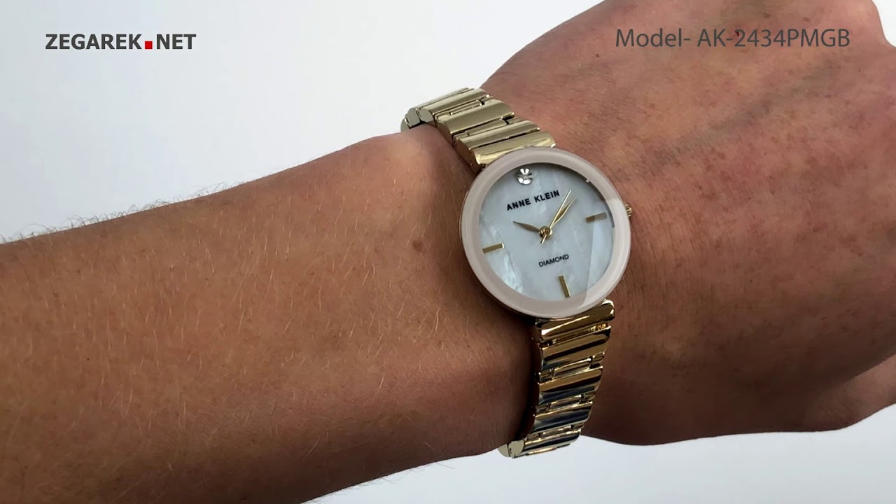 Anne Klein Pasek AK-2434PMGB - Zegarek.net - YouTube
