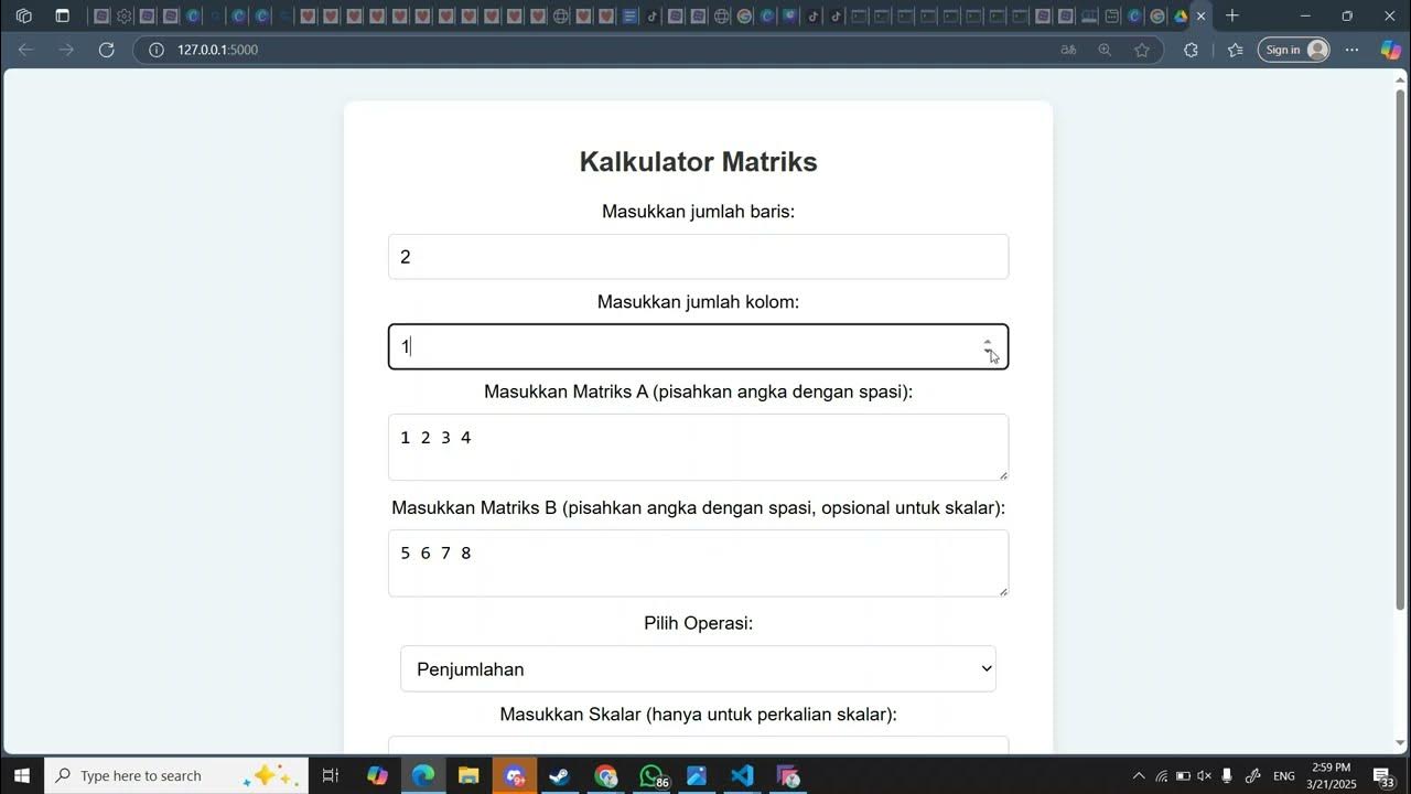 kalkulator matrix menggunakan python - YouTube