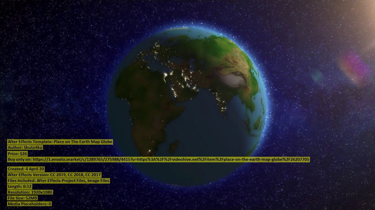 Place on The Earth Map | After Effects Template | VideoHive 26207705 ...