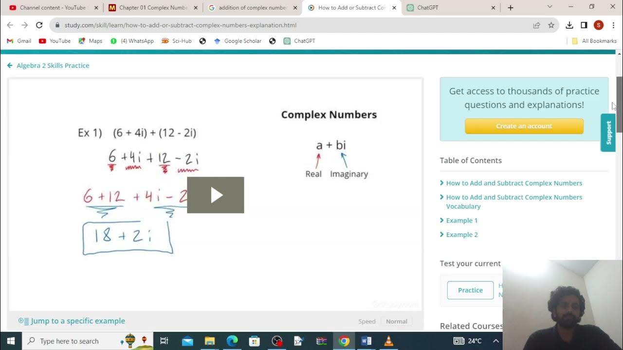 Addition and subtraction of complex numbers - YouTube