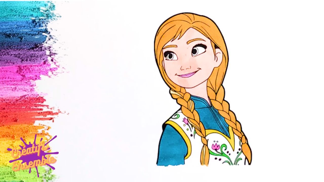 Coloriage d'ANNA - la REINE des NEIGES | Apprendre à dessiner, dessin ...