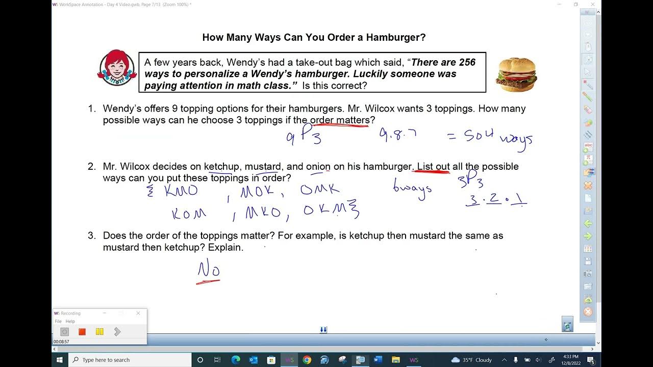 Day 4 Multiplication Counting Principle, Permutations, and Combinations - YouTube