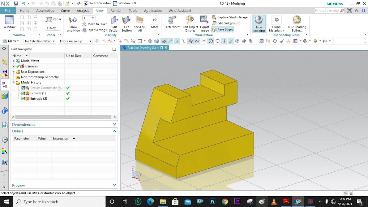 NX Cad Practice Drawing No.8 For Beginners - YouTube