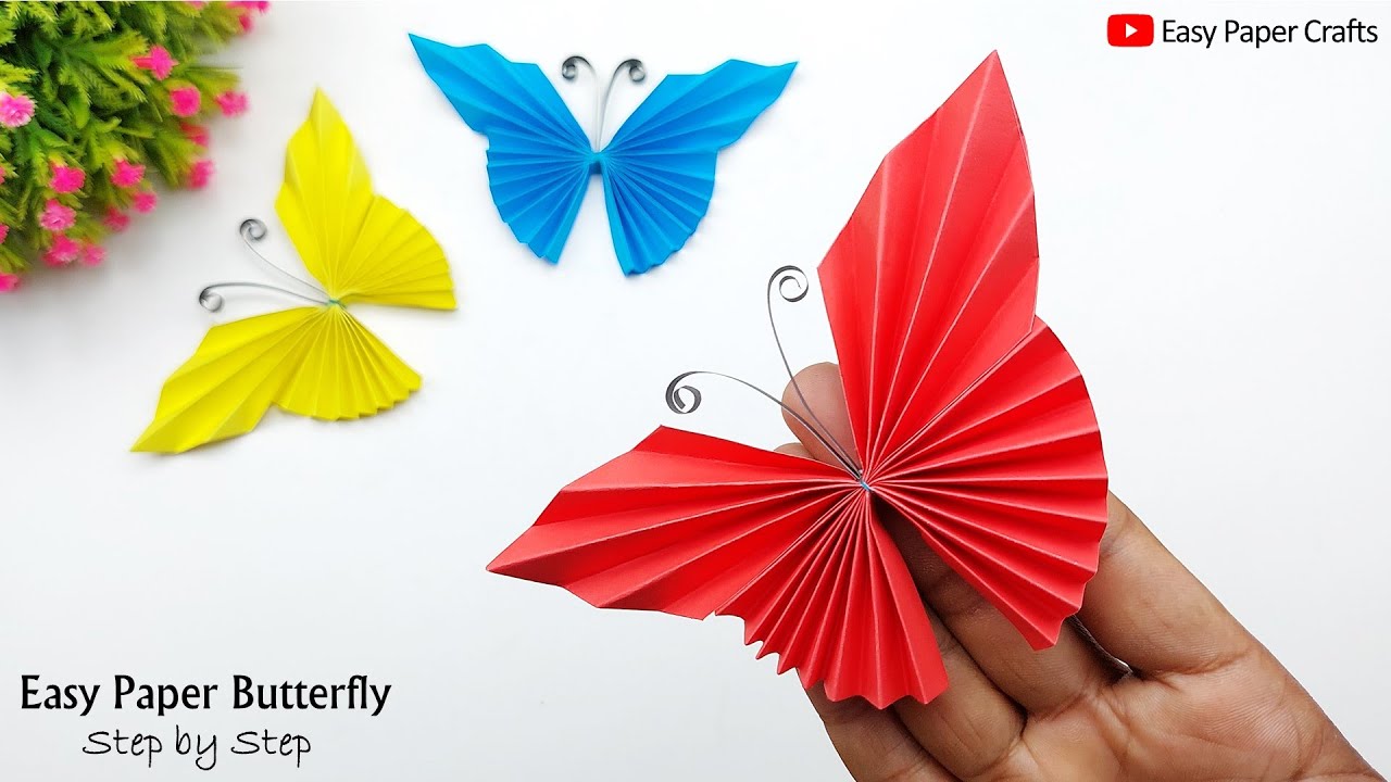 How to Make Paper Things | Handmade Paper Butterfly Making | Easy Paper ...