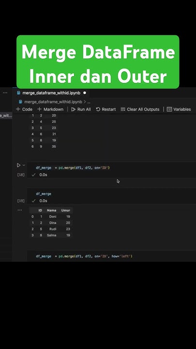 Merge Pandas DataFrame Inner dan Outer #python #pandas #tutorial - YouTube