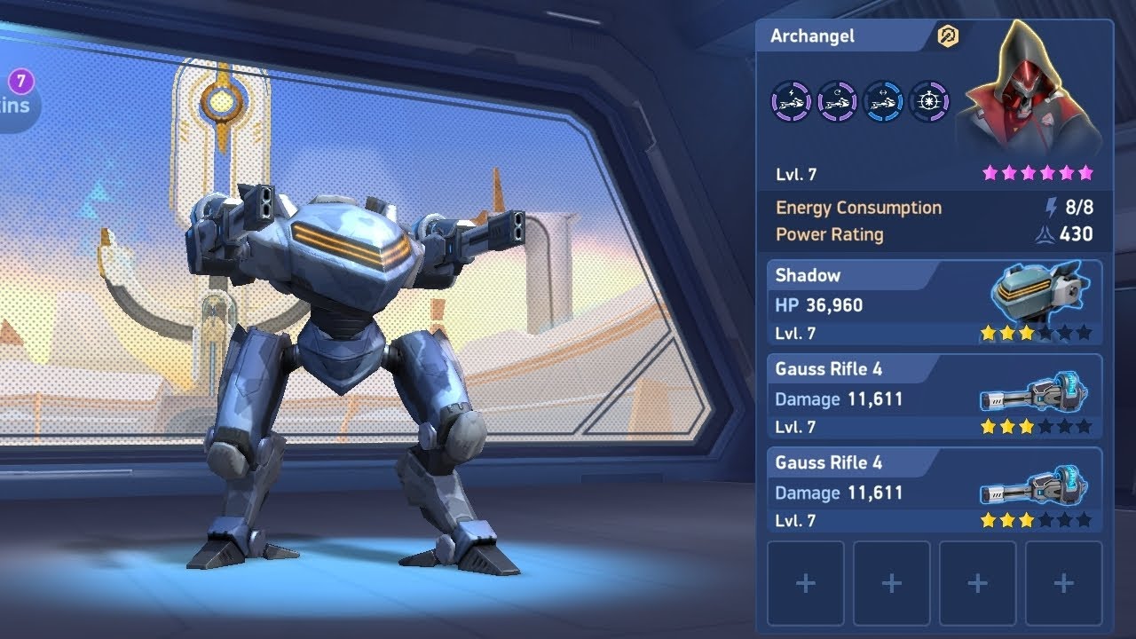 {MECH ARENA} Shadow + Gauss Rifle 4 🤔best combination? 🥷 - YouTube