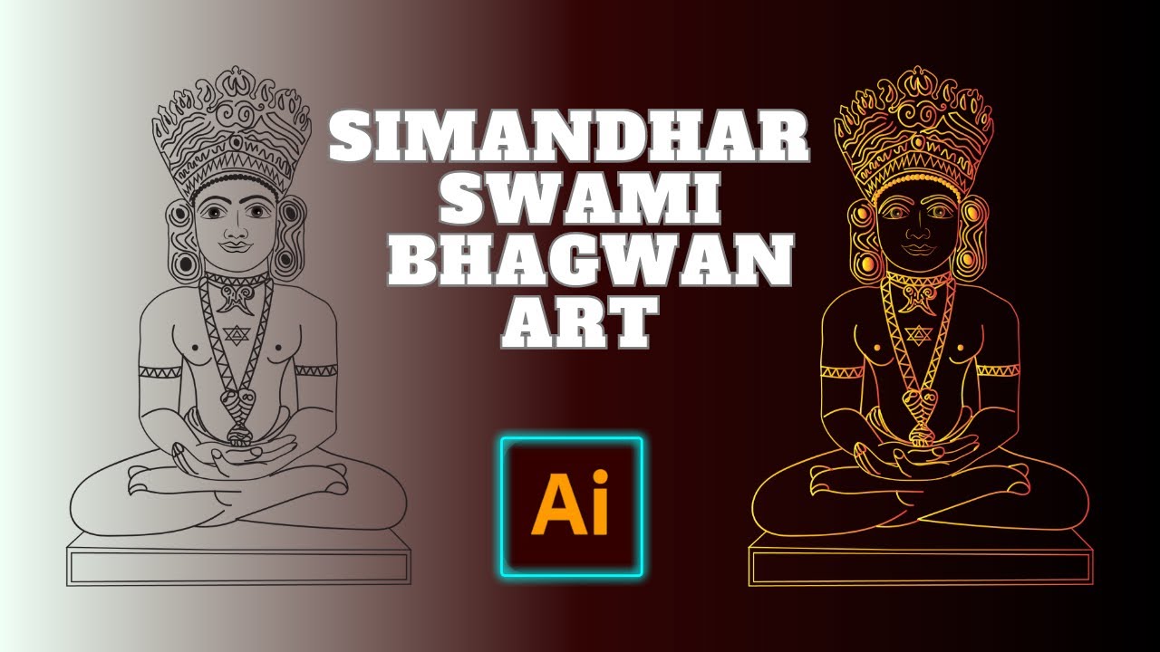 Simandhar Swami Bhagwan Art in Adobe Illustrator - YouTube