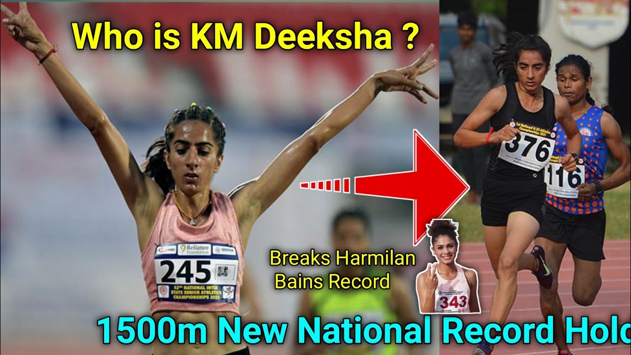 KM Deeksha Breaks National Record|1500m New National Record,|Athletic ...