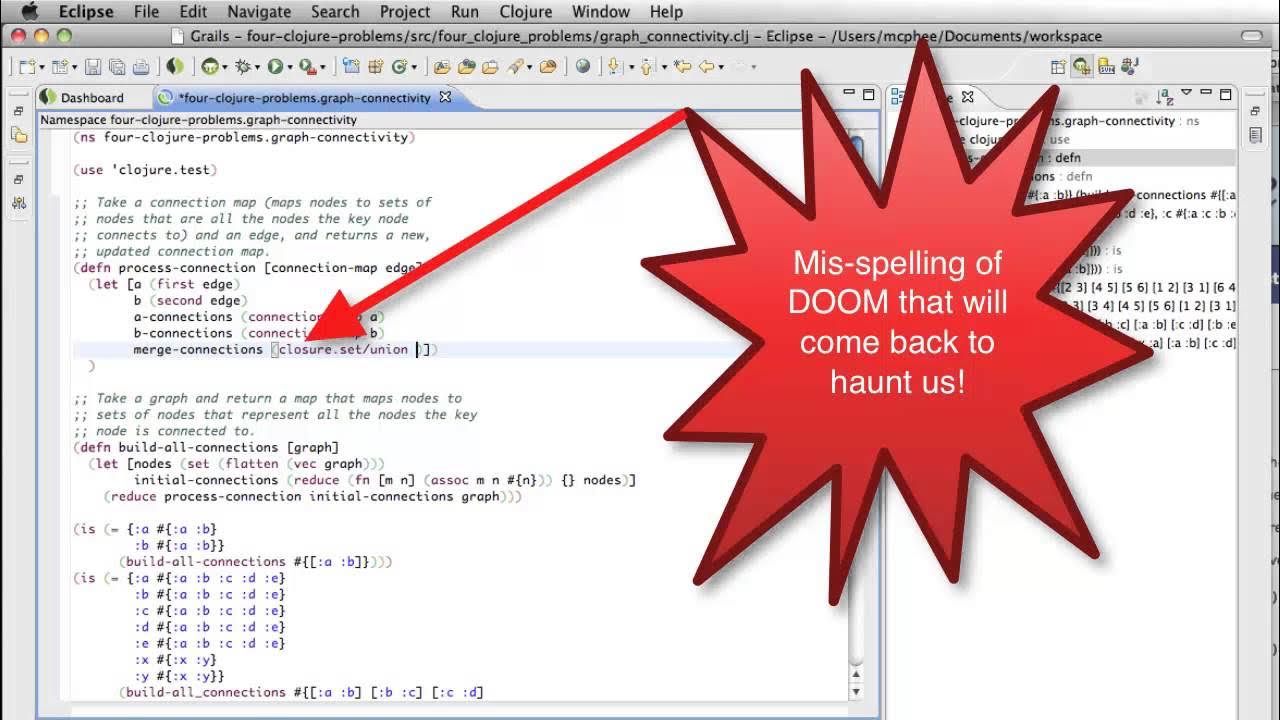 Solving graph connectivity problem from 4Clojure.com - YouTube