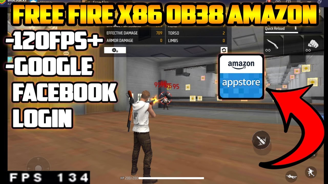 FREE FIRE X86 OB38 AMAZON APK FOR ALL EMULATORS | 120FPS+ NO LAG ...
