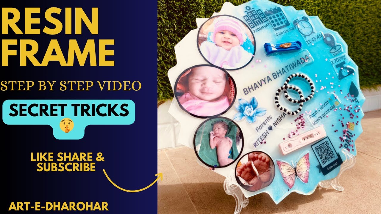 Step by step Resin baby details frame video // #resinart #trending ...