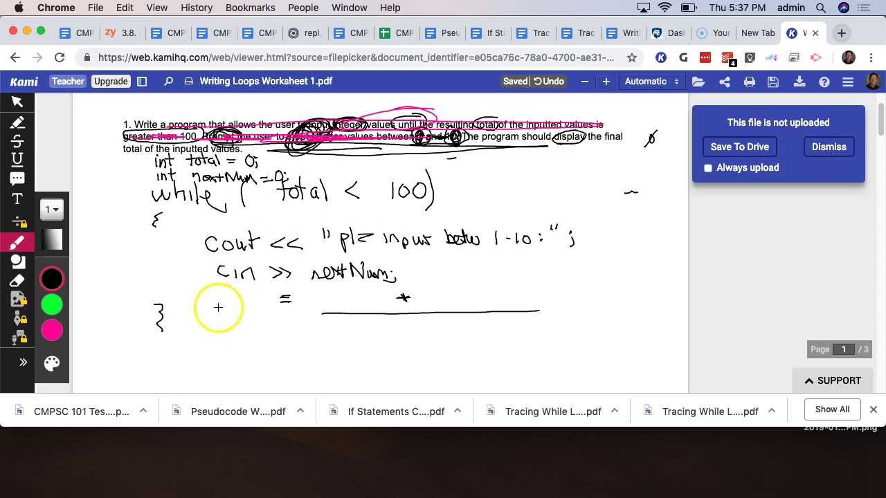 101 Writing While Loop Worksheet 1 - YouTube