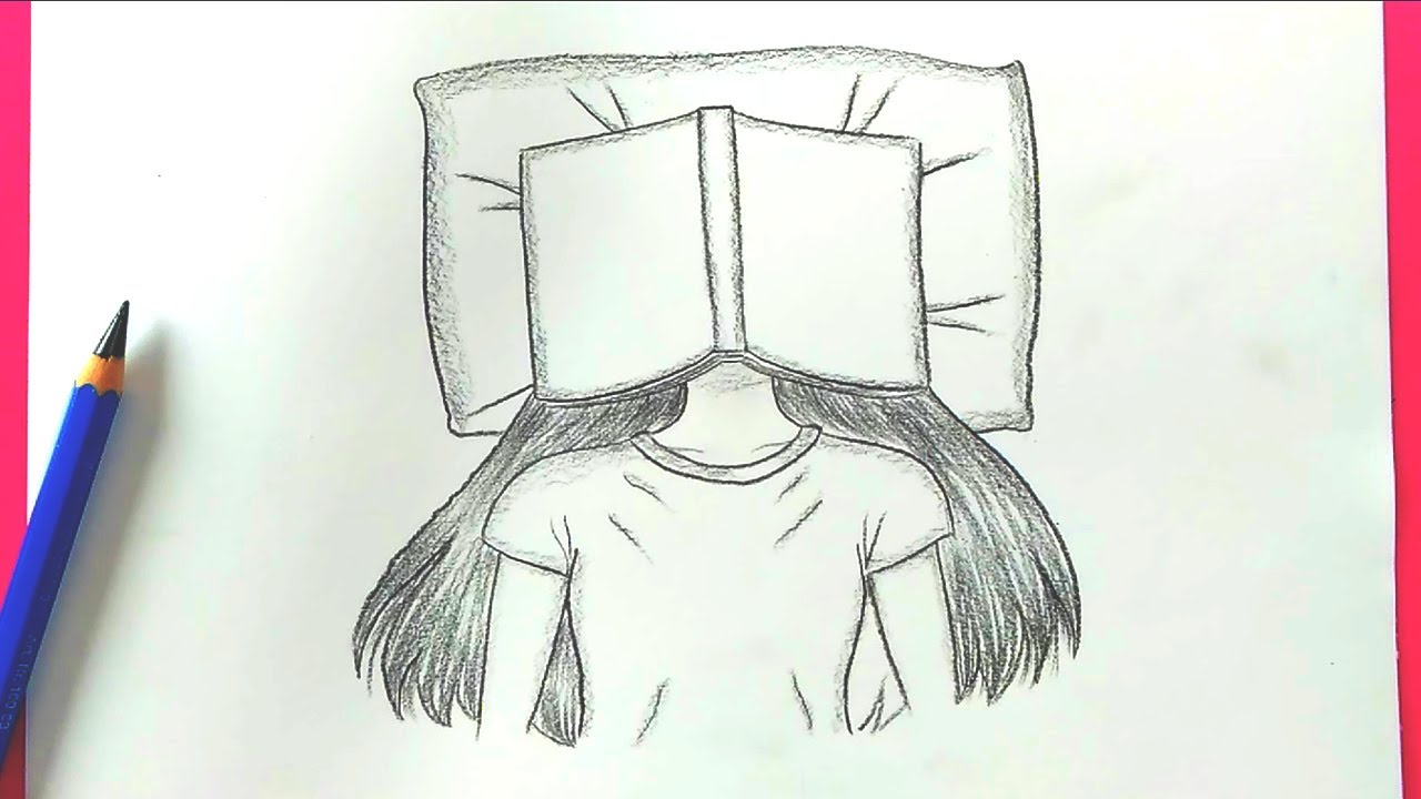 رسم بنات كيوت بالرصاص خطوة بخطوة للمبتدئين رسم بنت مع كتاب رسم سهل رسومات تعبيرية Youtube