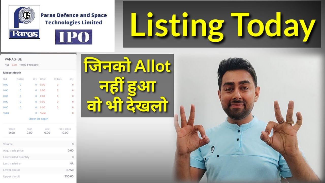 Paras Defence IPO Listing Today | Jayesh Khatri - YouTube