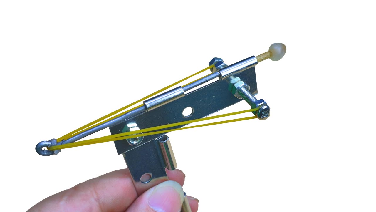 How to make a mini catapult with hinge - YouTube