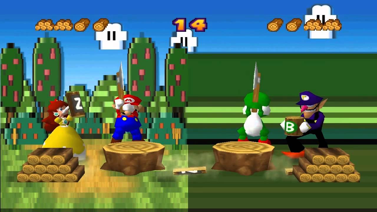 Mario Party 3 Mini Games - Log Jam 1 - YouTube