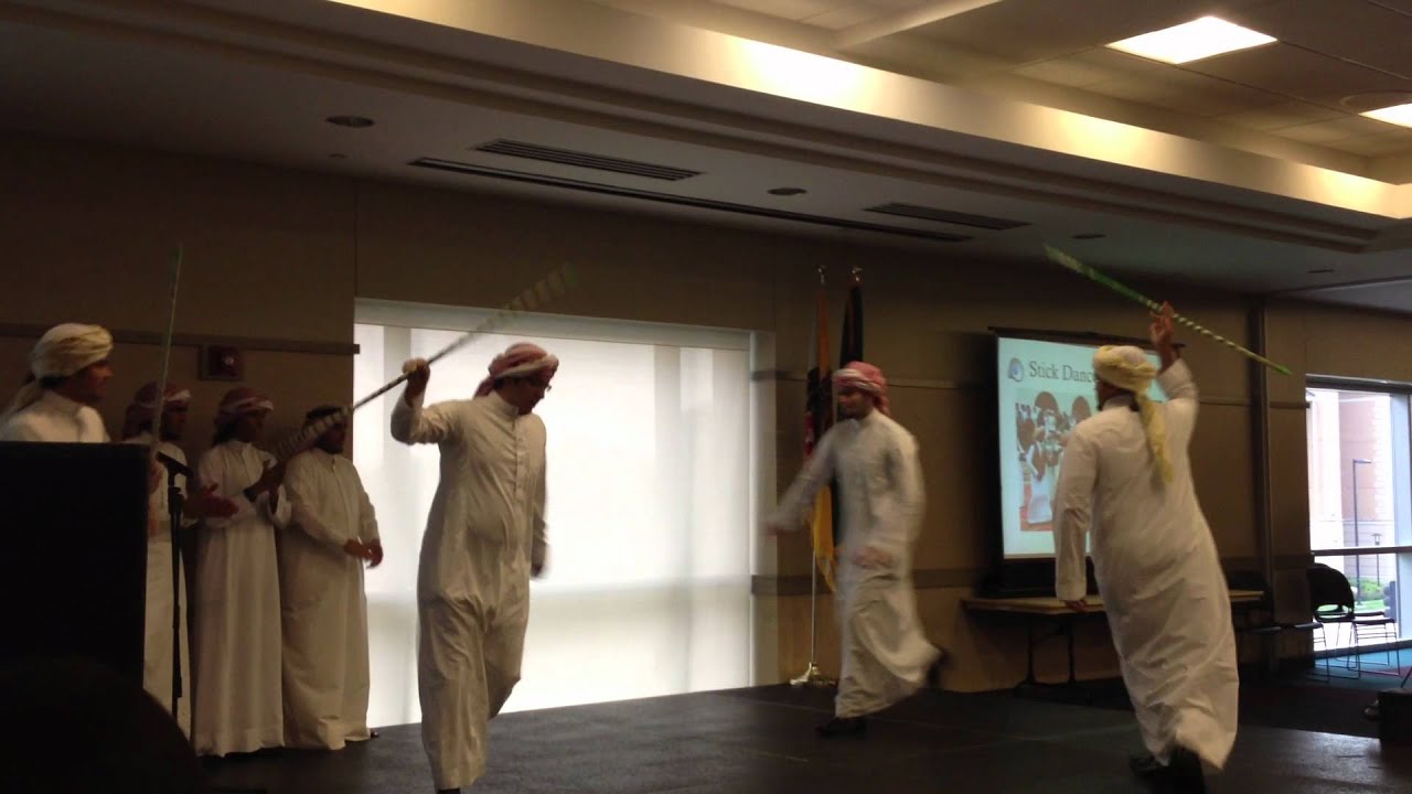 Mizmar dance (stick dance) performed by Saudis in Missouri S&T - YouTube