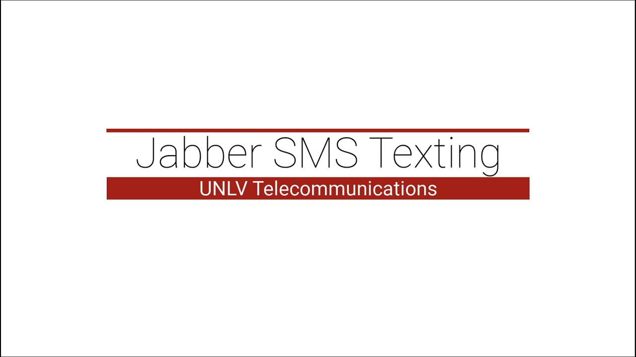 UNLV Telecom - Jabber SMS Texting - YouTube