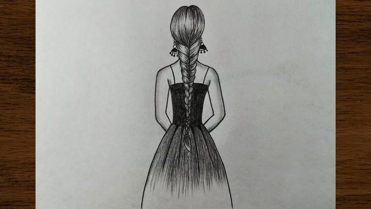 How To Draw A Girl || Girl Backside Drawing For Beginners - YouTube
