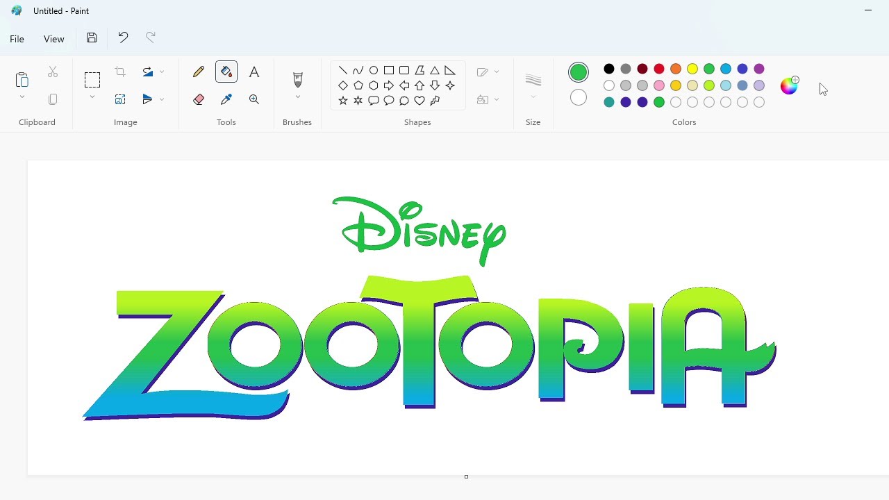 How to draw the Zootopia logo using MS Paint | How to draw on your ...