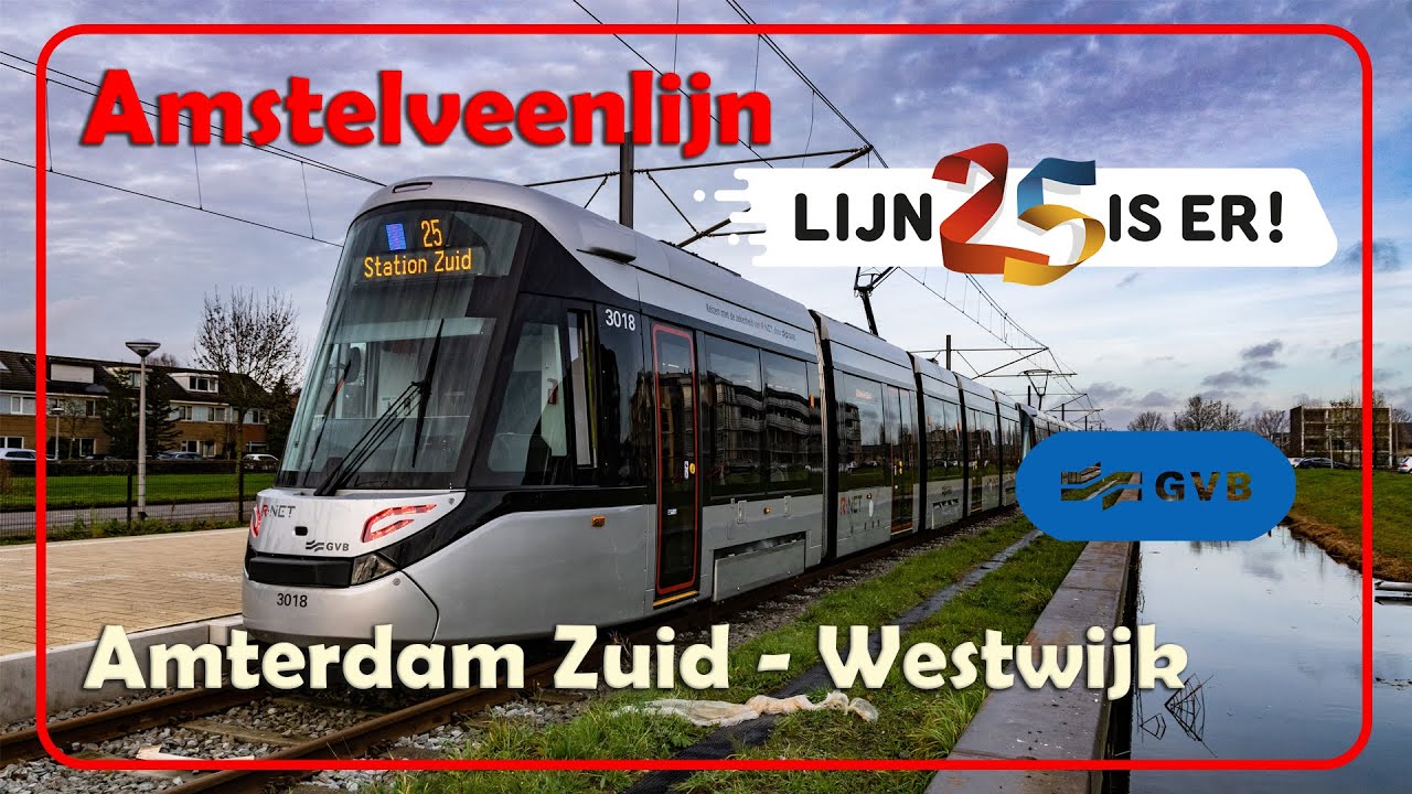 Amsterdam Zuid Nieuwe tram lijn 25 4K - YouTube