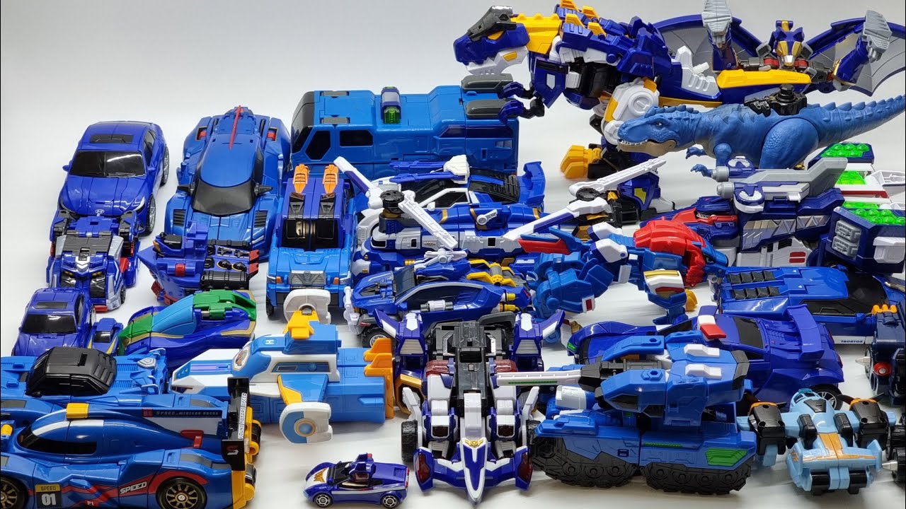 24 Blue color robot toys transformation 헬로카봇 또봇 미니특공대 슈퍼트론 슈퍼텐 슈퍼윙스 다이 ...