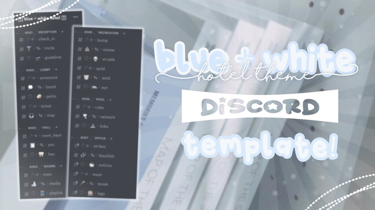 ⋆🏢﹕ aesthetic blue and white hotel themed discord server template FREE ...