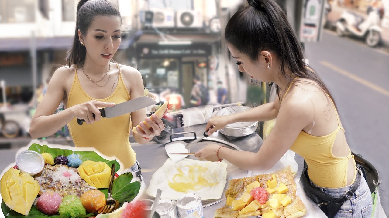 Special menu by ROTI LADY Bangkok "Mango Sticky rice Roti Egg" Near ...