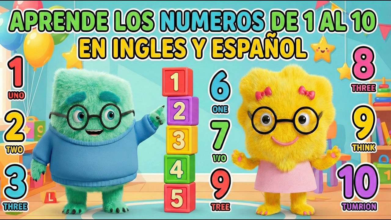 Aprende los Numeros del 1 al 10 en Inglés y Español | Números para ...
