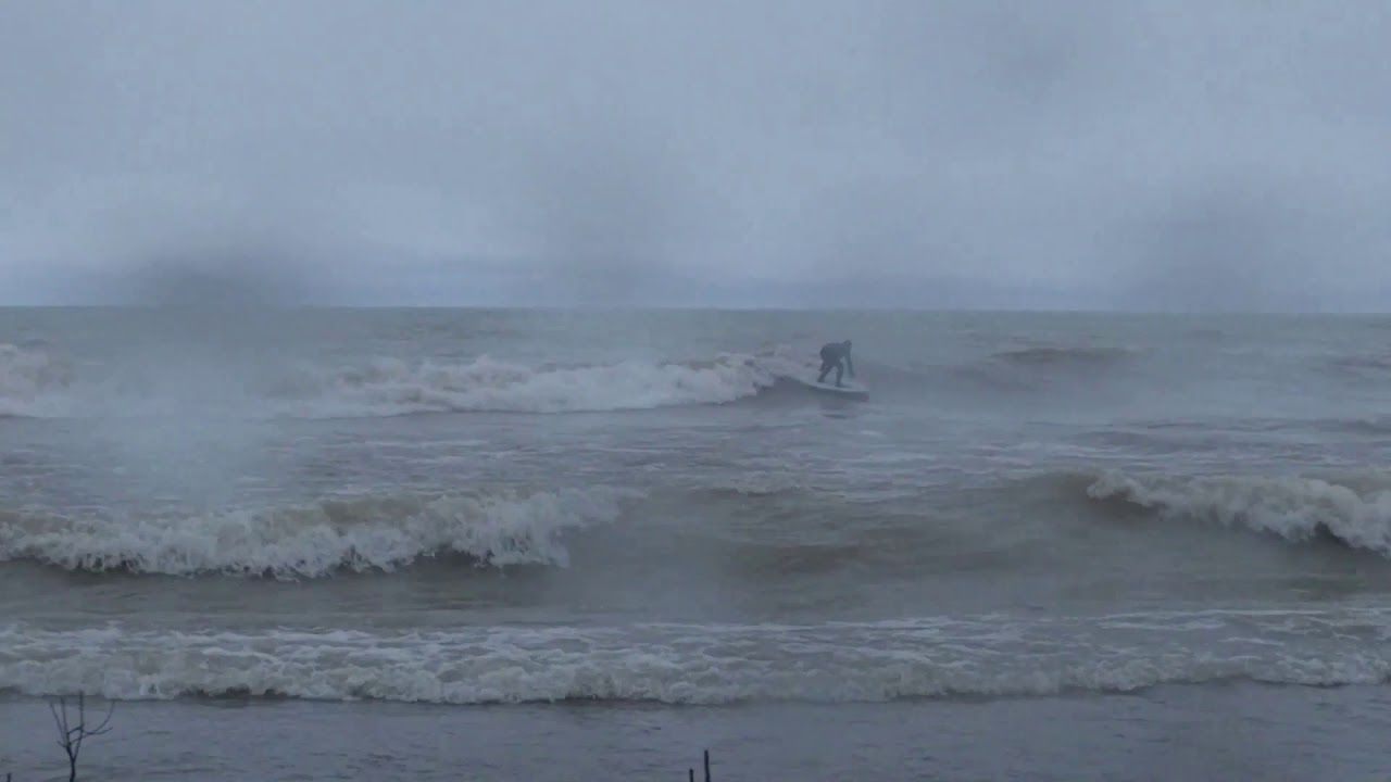 Lake Michigan surf October 2 - YouTube