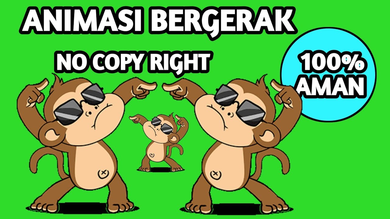 animasi bergerak monyet green screen animasi berjalan no copyright ...