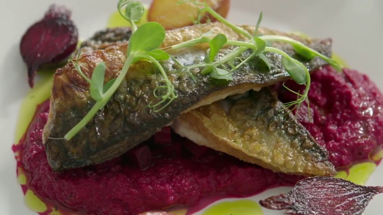 Crispy Fried Mackerel With Trio Of Beetroot - YouTube