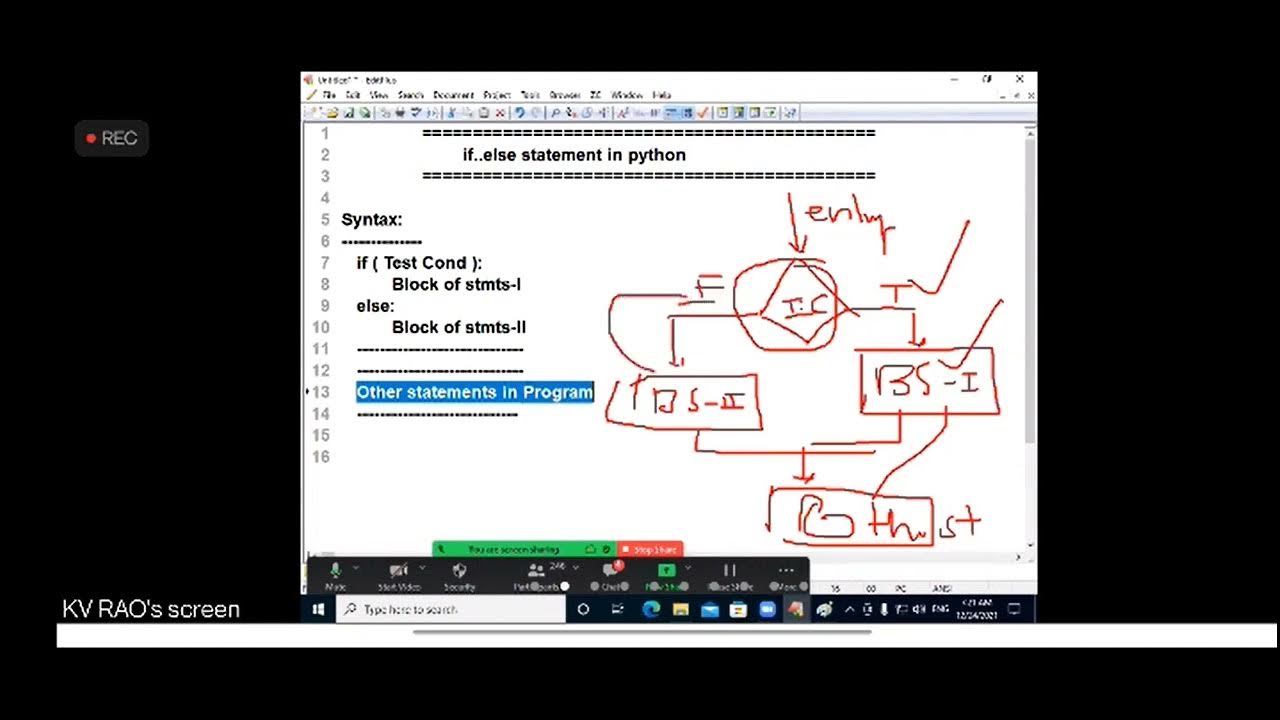 Day 15 PYTHON @ 4 00 PM IST by Mr KV Rao CONDITIONAL STATEMENTS IN ...