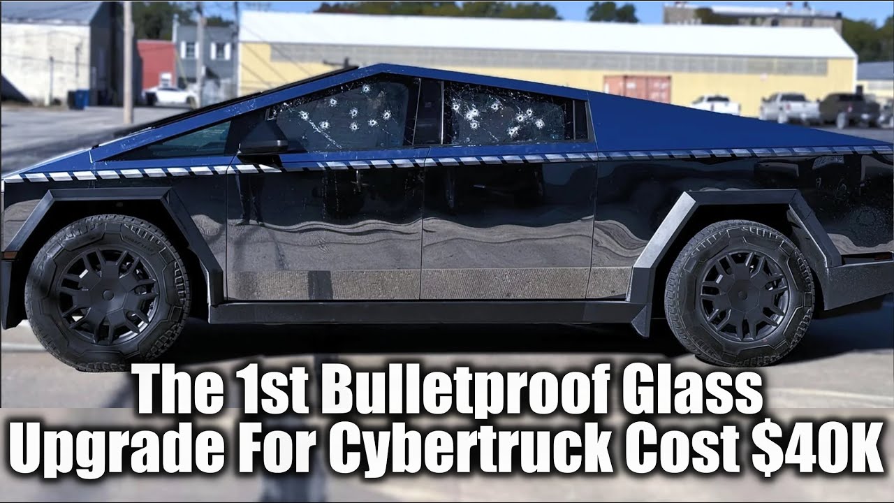 Worlds 1st Bulletproof Glass Upgrade For Cybertruck Cost $40K - YouTube