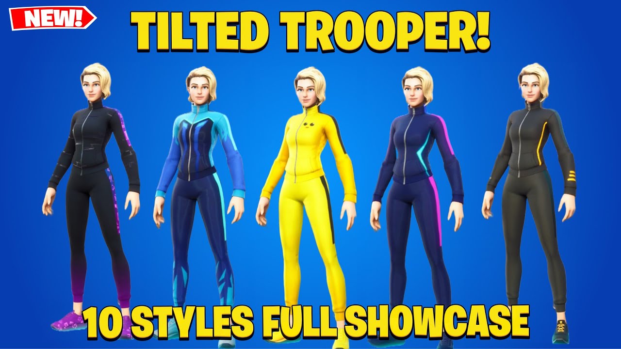 Tilted Trooper Fortnite Skin Full Showcase 10 Different Styles (Chapter ...