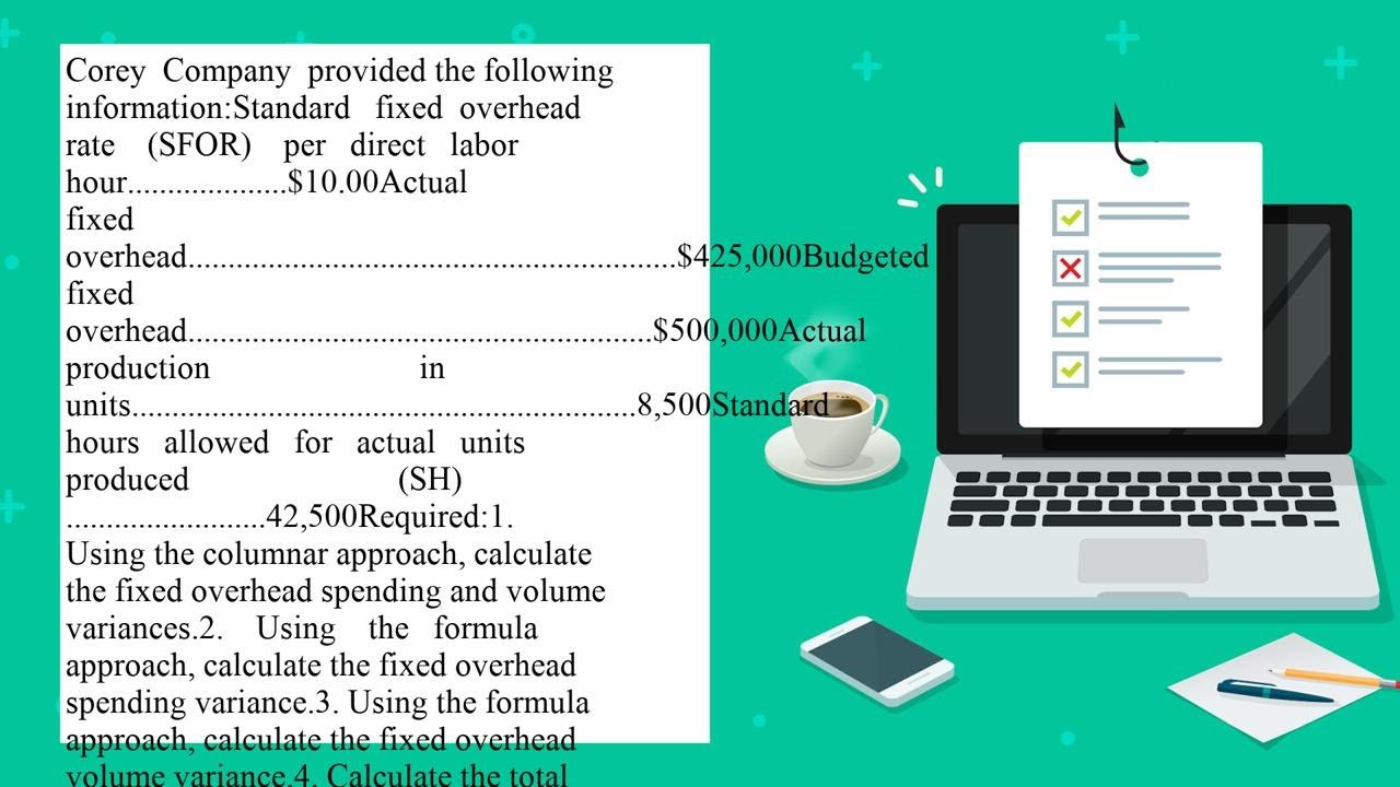 Corey Company provided the following information Standard fixed ...