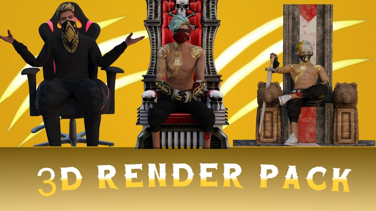 FREE FIRE 3D RENDER PACK | NEW FF 3D RENDER PACK | PACK ON GOOGLE DRIVE ...