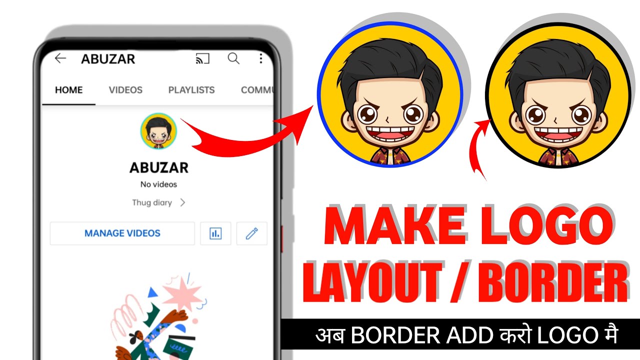 How to add border on YouTube channel logo | How to add any colour ...