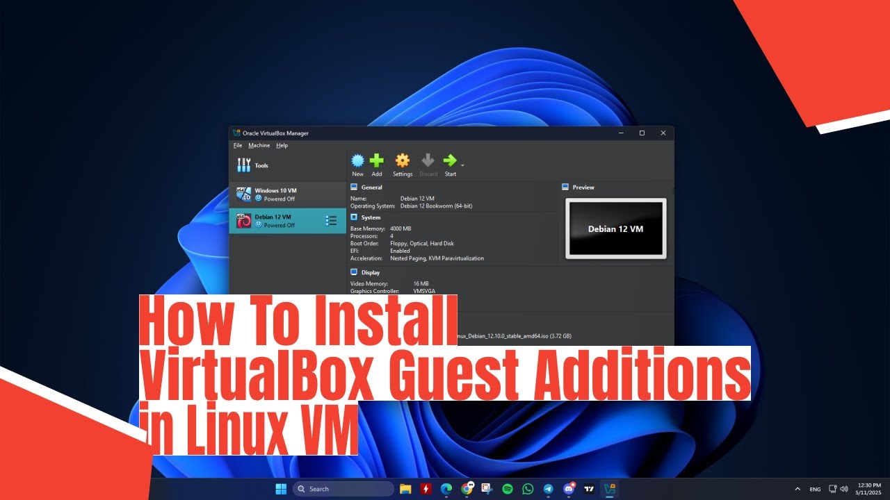How To Install VirtualBox Guest Additions in Linux VM - YouTube