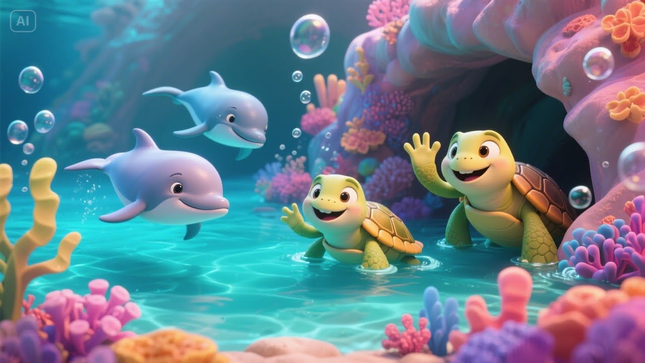 Dancing with Dolphins | Ocean Animal Adventure Nursery Rhyme for Kids ...