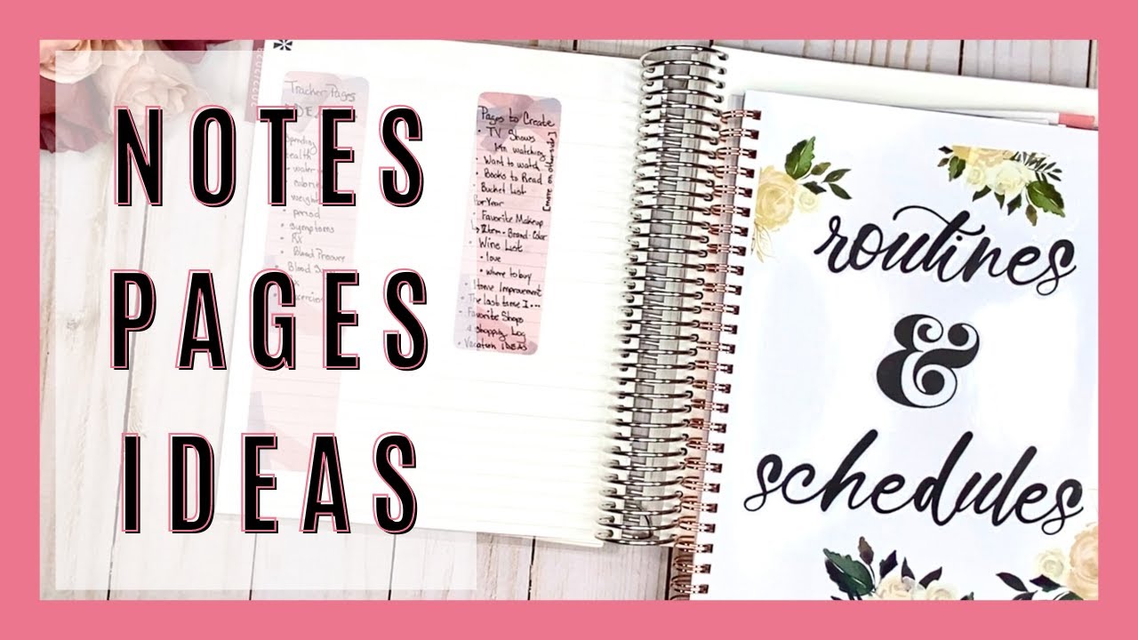 ERIN CONDREN LIFEPLANNER NOTES PAGES / SETUP IDEAS / YEAR AT A GLANCE ...