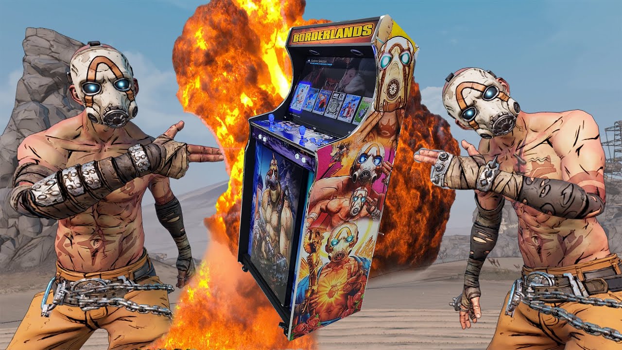 Borderlands Custom Arcade Machine with built in fridge and RGB - YouTube