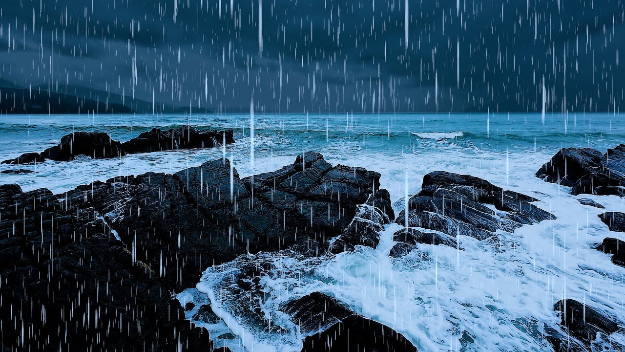 Heavy Rainstorm with Thunder - Perfect for Sleeping | Relaxing Ocean ...