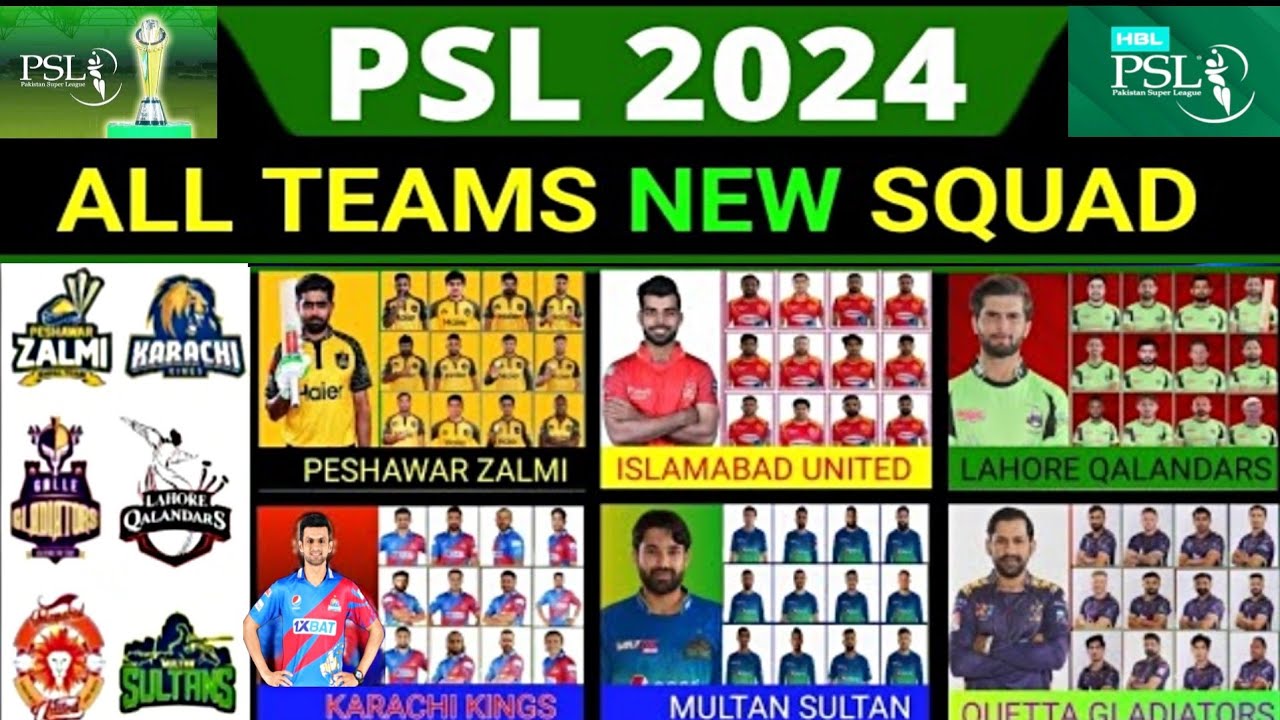 PSL 2024 - All Teams Squad | Pakistan Super League 2024 All Teams Squad ...