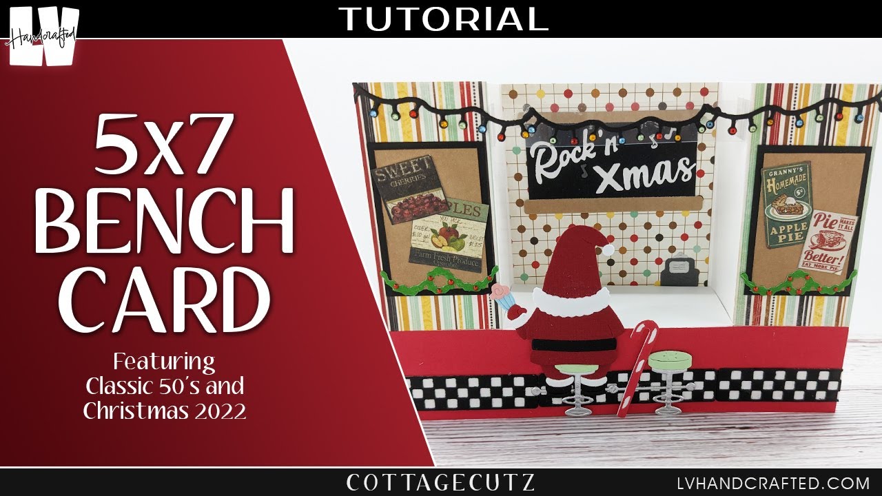 5x7 Bench Fold Card - Santa Stops By a Diner! - YouTube