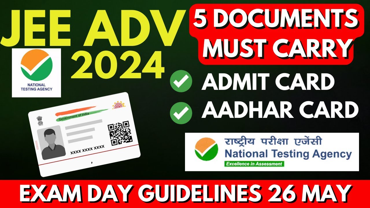 JEE Advanced 2024 Dress Code & GuideLines 🔥| Documents Carry For JEE ...